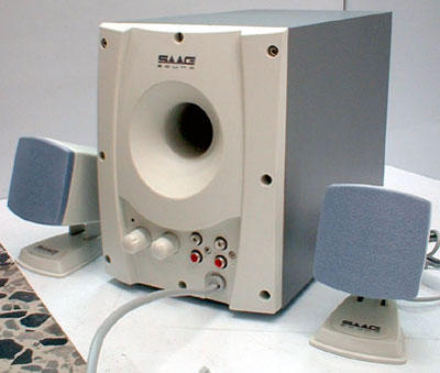ขายลำโพง ระบบ 2.1 ยี่ห้อ SAAG ใช้งานปกติ ไม่ซ่อม เสียงดี กระหึ่ม พระ ...