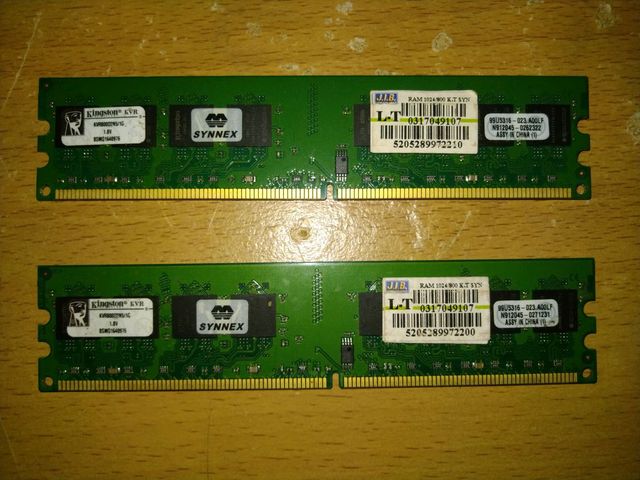 RAM DDR2 Kingston ขนาด 1 Gb จำนวน 2 แถว พระเครื่อง พระแท้ webpra เว็บ-พระ.คอม